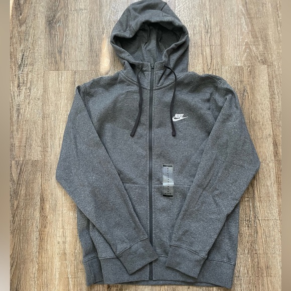 Nike | Sweaters | Nike Mens Full Zip Fleece Hoodie Sweatshirt Grey Sz ...